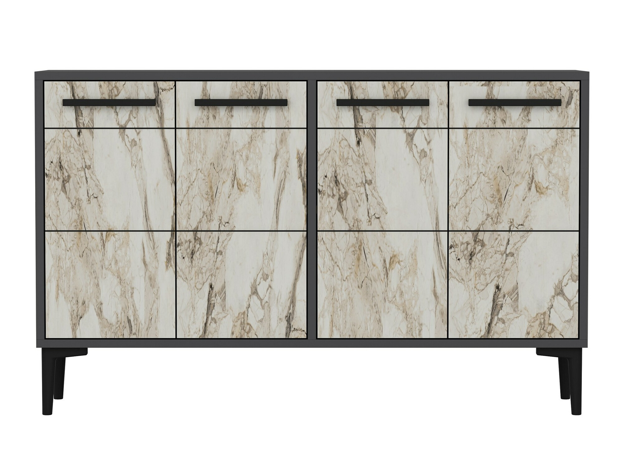 Aparador Kailua 1948 (Antracita + Mármol) - Muebles de salón | Muebles.es